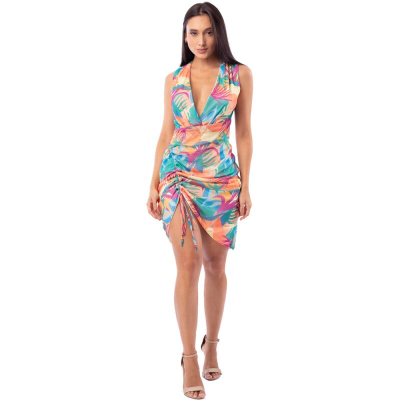 Vestido Onça Preta Dress Balada Av23 Rosa Feminino